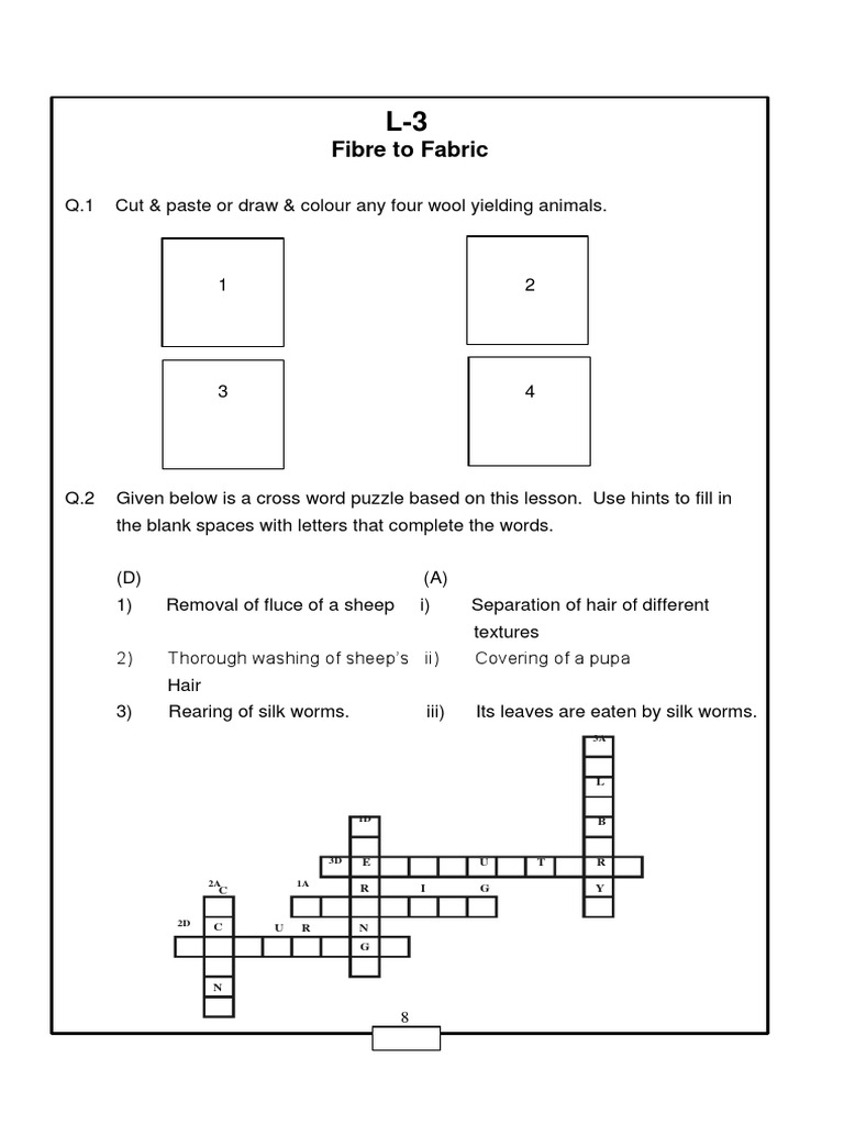 Fibre + Weather Worksheet | PDF | Textiles | Wool