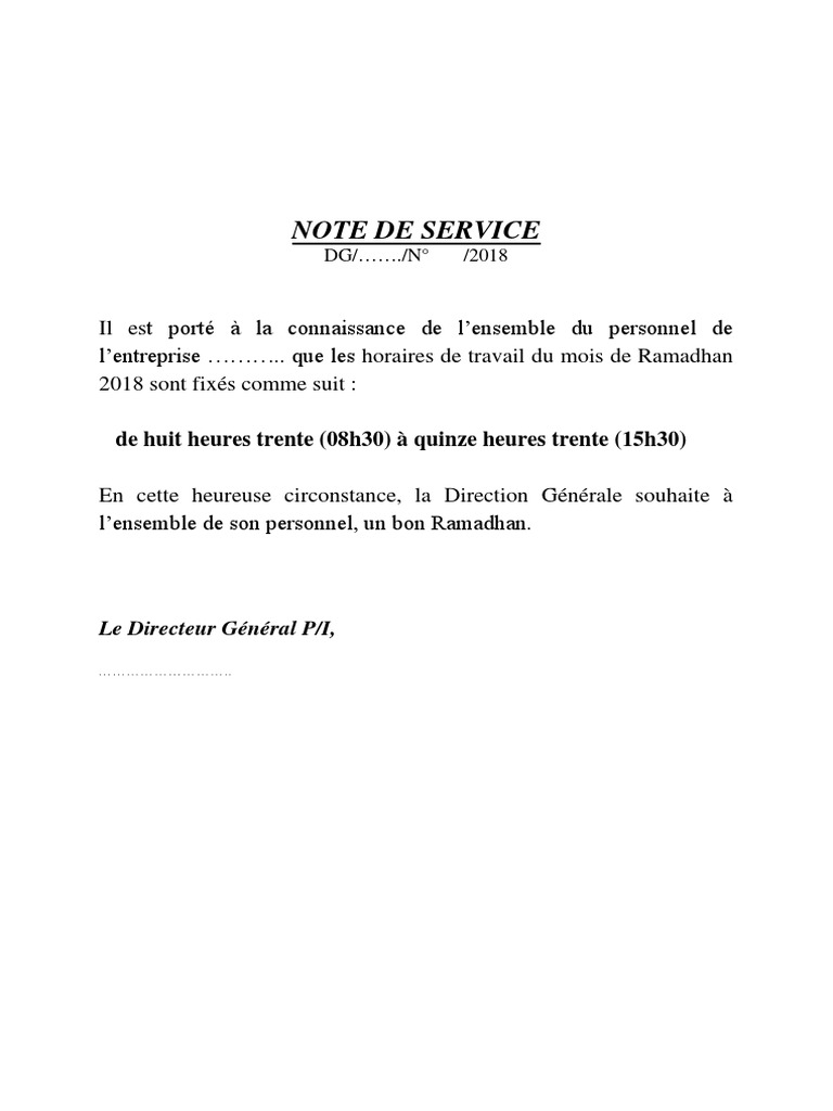 Note de Service | PDF