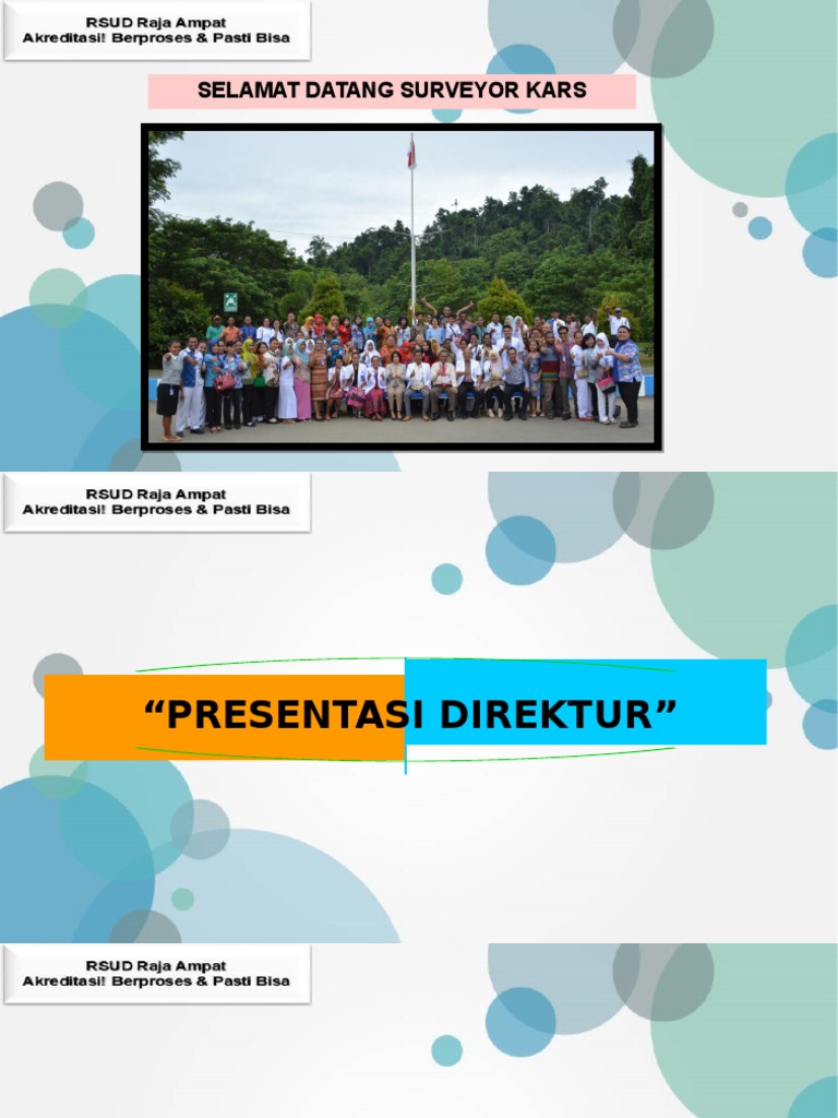 Presentasi Direktur RS Raja Ampat (Mutu, PPI Dan Keselamatan Pasien) Utk Surveyor | PDF
