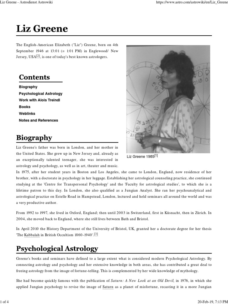 Astro-Databank Liz Greene | PDF | Superstitions | Occult