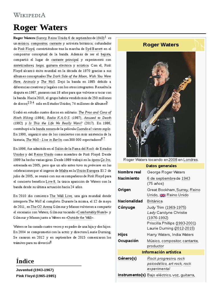 Roger Waters | PDF | Entretenimiento (general)