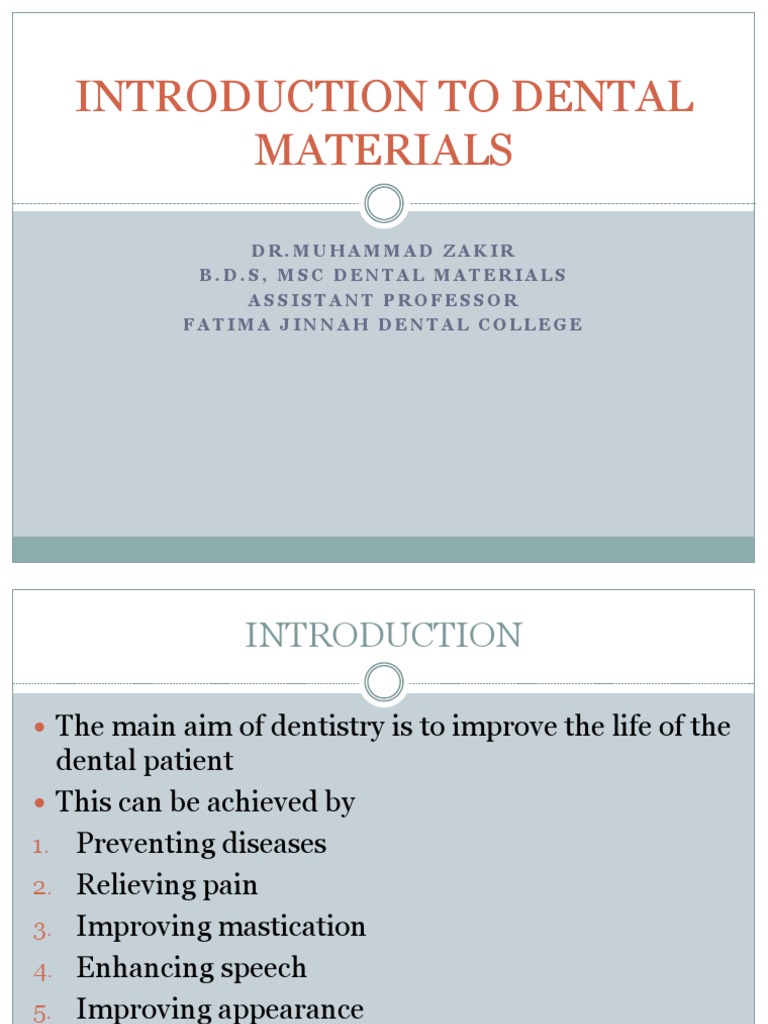 3.classification of DM and Requirements | PDF | Dental Material | Dentistry