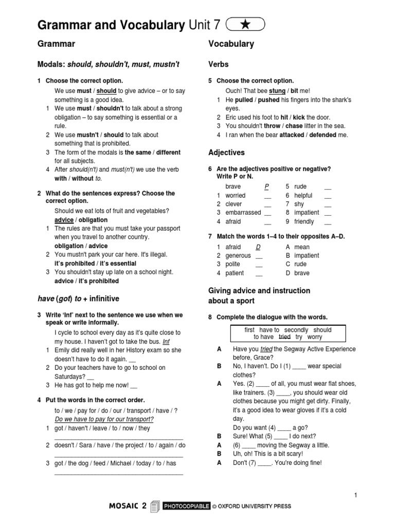Mosaic TRD2 GV U7 1 | PDF | Languages | Language Arts & Discipline