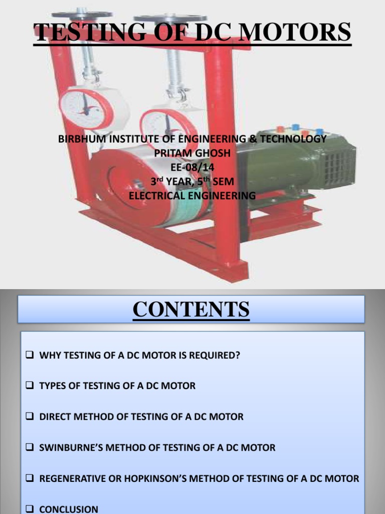 Testing of DC Motor | PDF | Electric Generator | Electric Motor