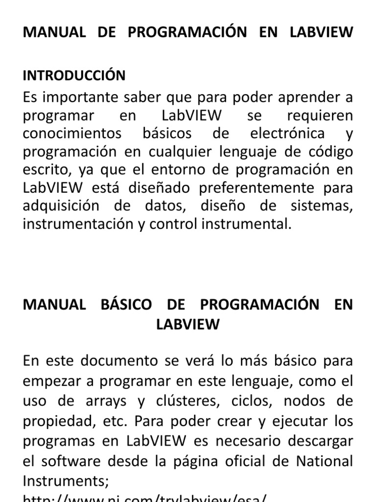 LabVIEW 1 | PDF | Estructura de datos de matriz | Programa de computadora