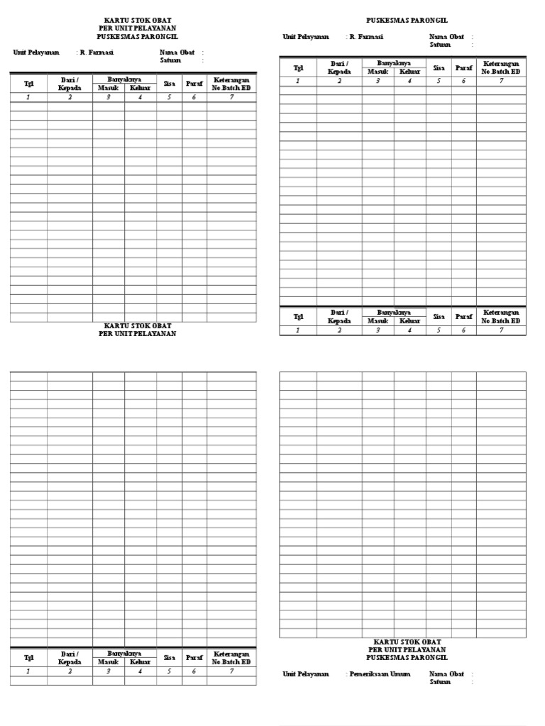 8.2.2.5 Kartu Stok Obat | PDF