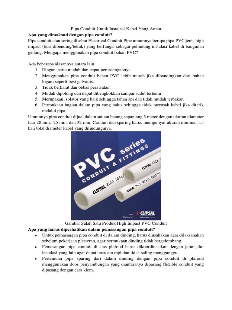 Pipa Conduit dan Kabel Tray: Panduan Instalasi Aman | PDF | Teknologi ...