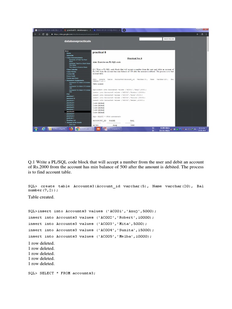 Rdbms Lab - q5 | PDF | Pl/Sql | Sql