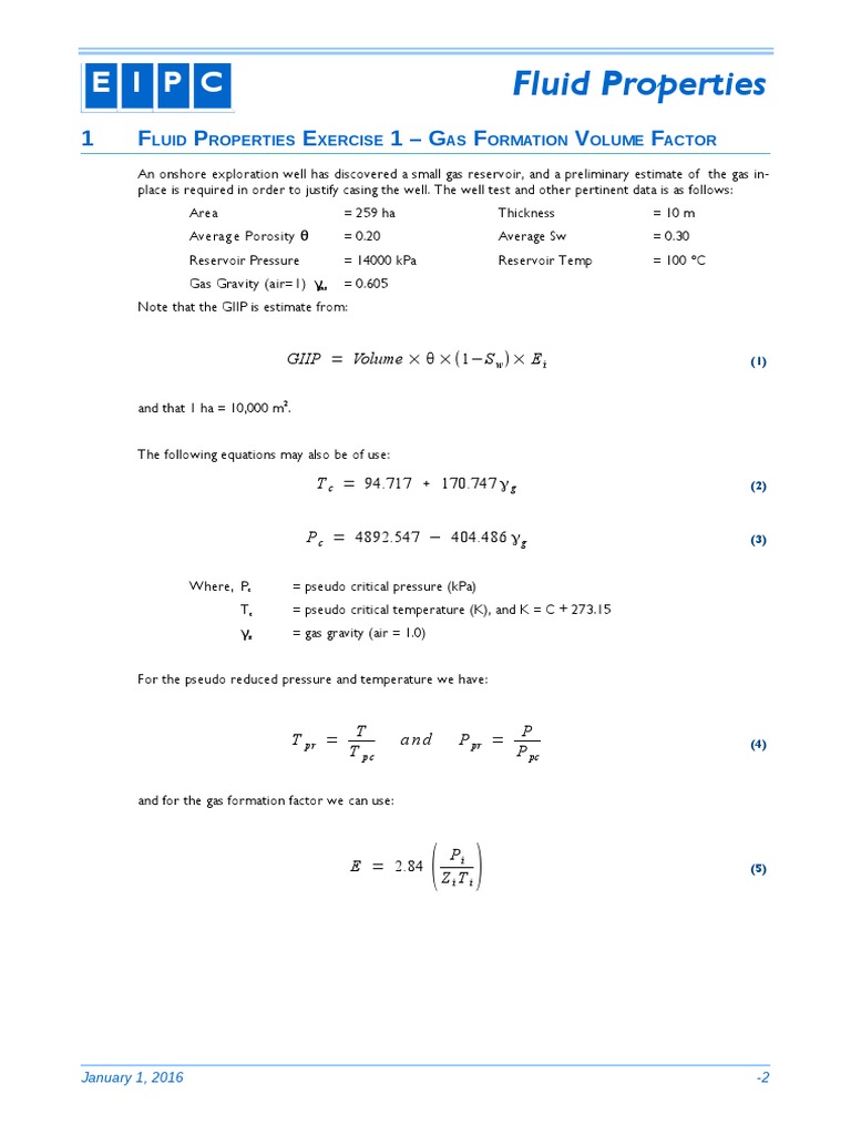 Gas Formation Volume Factor Calculation | PDF