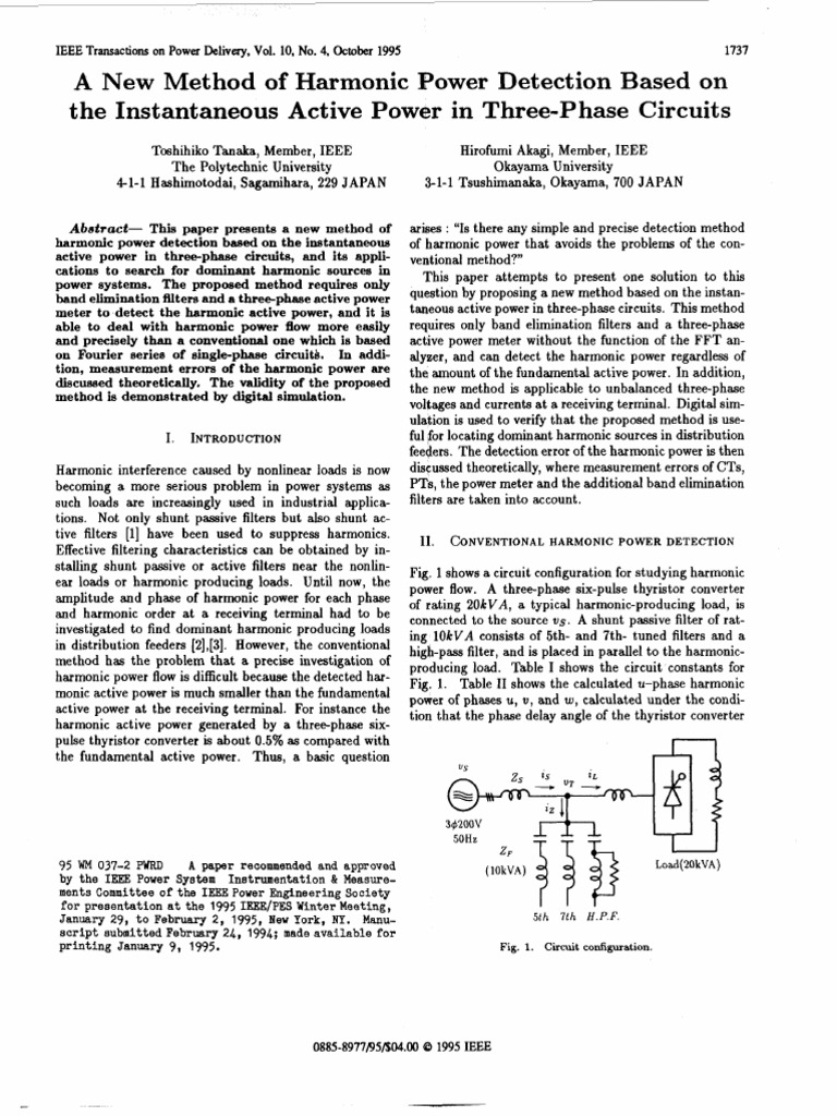 A New Method of Harmonic Detection Based The Instantaneous Active Power Three-Phase Circuits ...