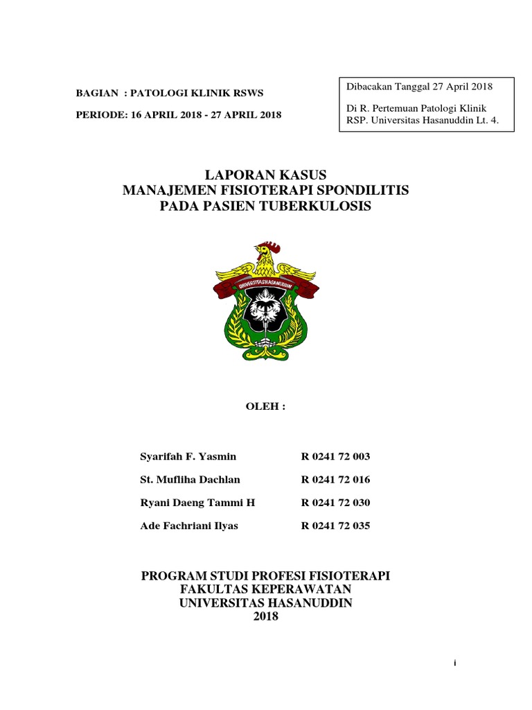 Lapsus Patologi Klinik Spondilitis TB | PDF