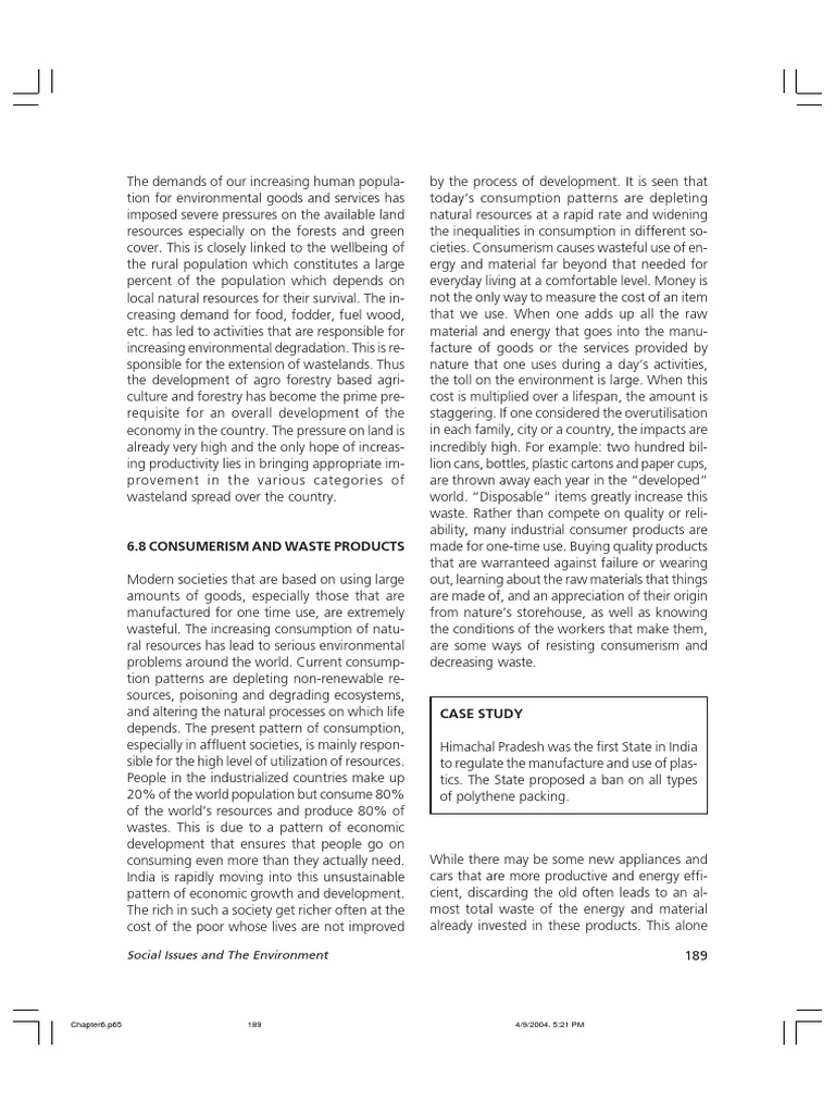 Envs Project Consumerism | PDF | Reuse | Waste