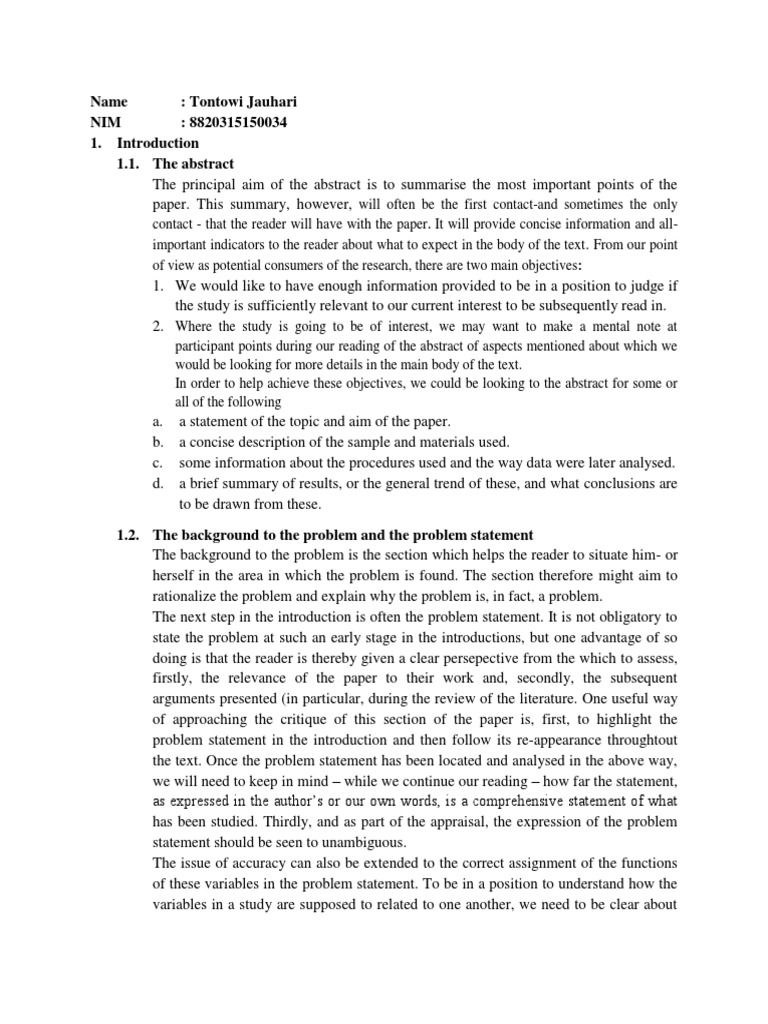 Tugas Summary of Introduction | PDF | Question | Hypothesis