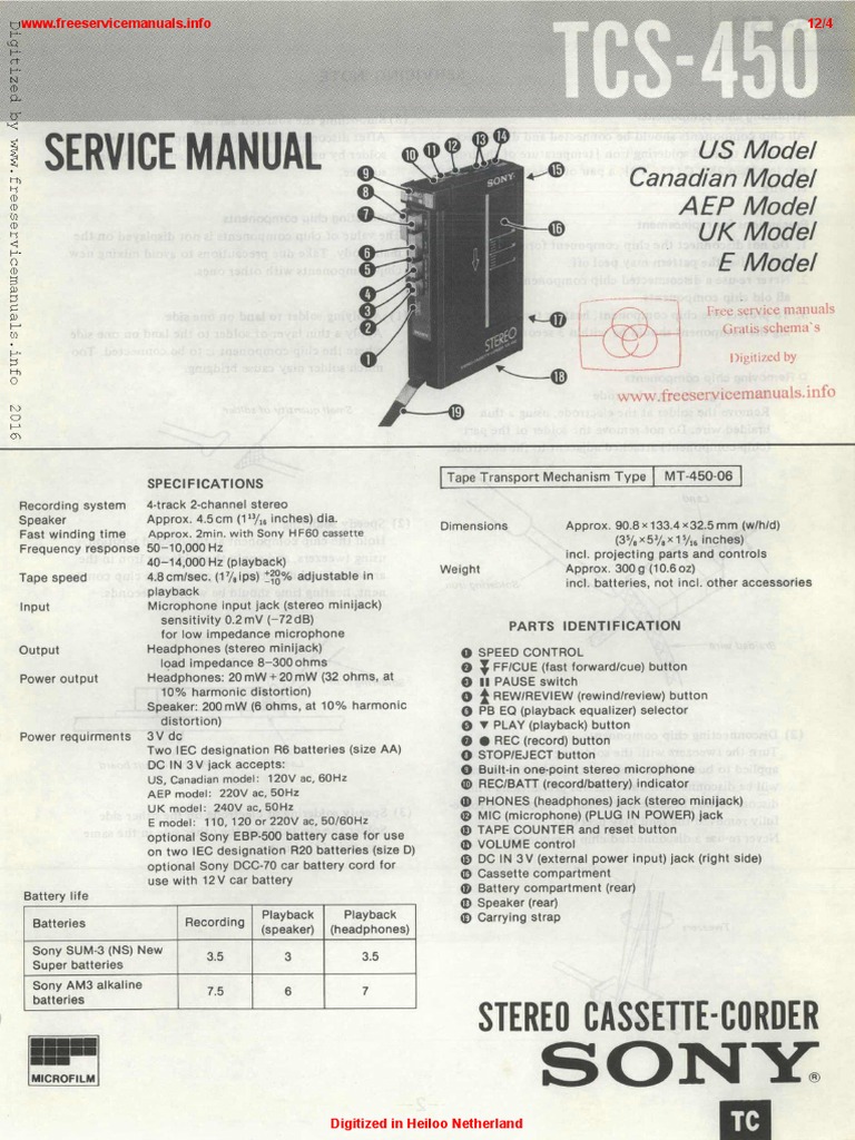 Sony TCS-450 and TCS-2000 Manuals | PDF | Business