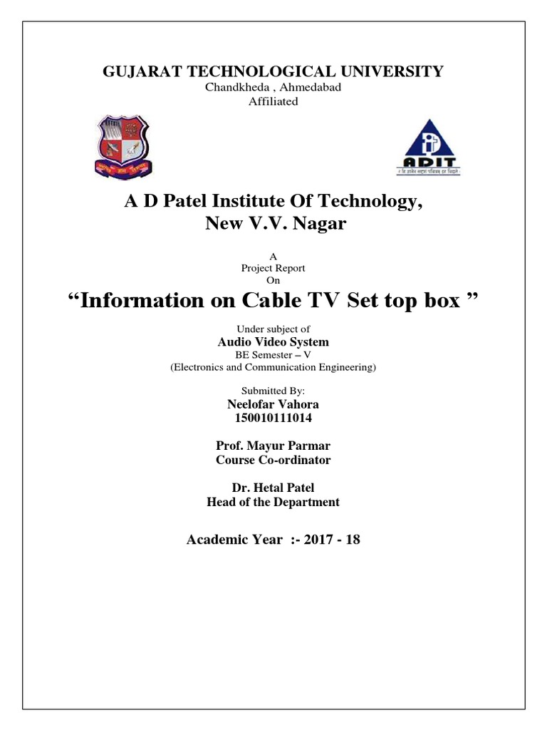 TV Set-Top Box Report | PDF | Set Top Box | Cable Television