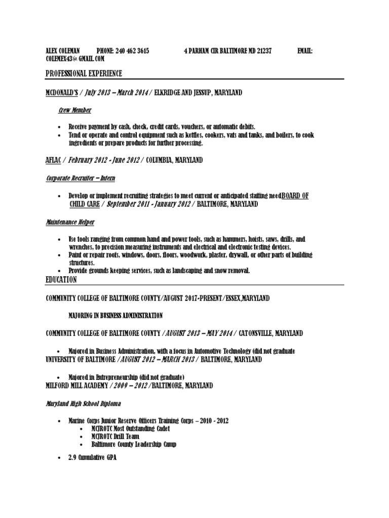 Ajc Resume Short 1 | PDF