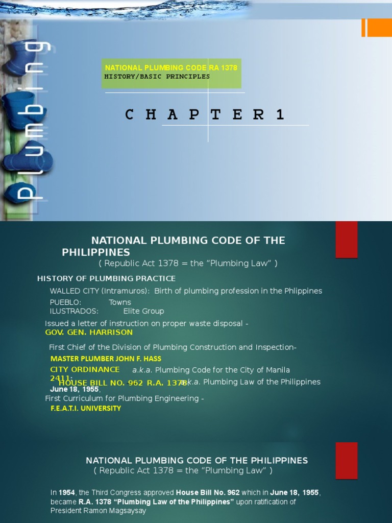 Plumbing Code Chapter-1 | PDF | Plumbing | Sewage