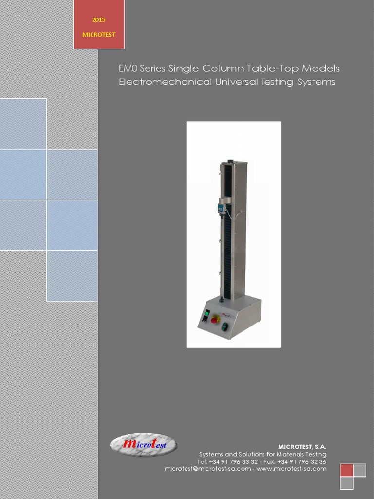 Em0 Table-Top Microtest English | PDF | Data Acquisition | Analog To ...