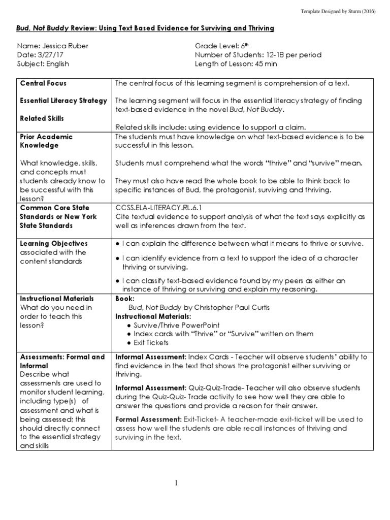 6th Grade Text Evidence Lesson | PDF | Reading Comprehension | Literacy