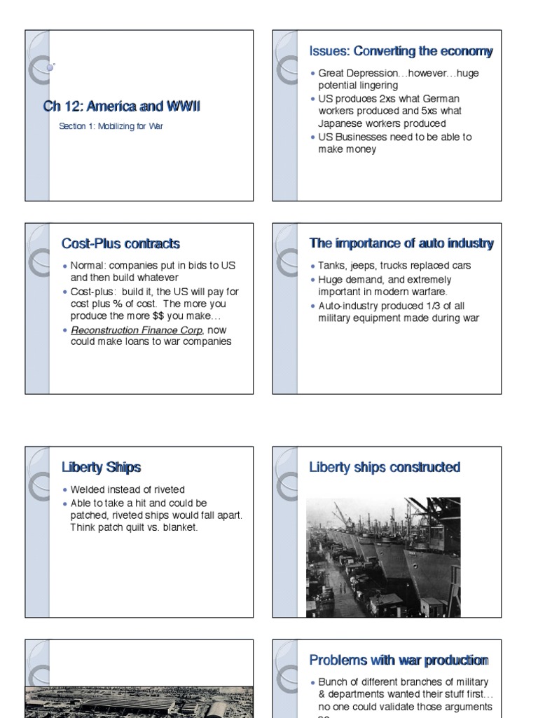 Mobilizing For War Slides | PDF | Military Science | The United States