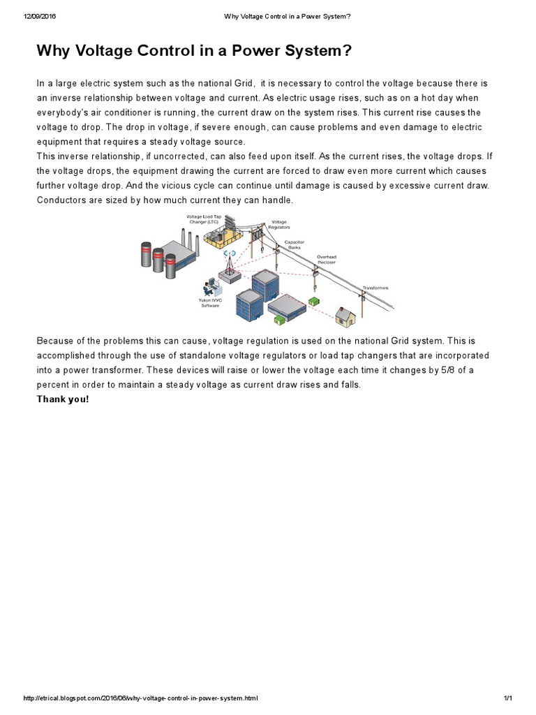 Importance of Voltage Control in Grids | PDF | Electric Power System ...