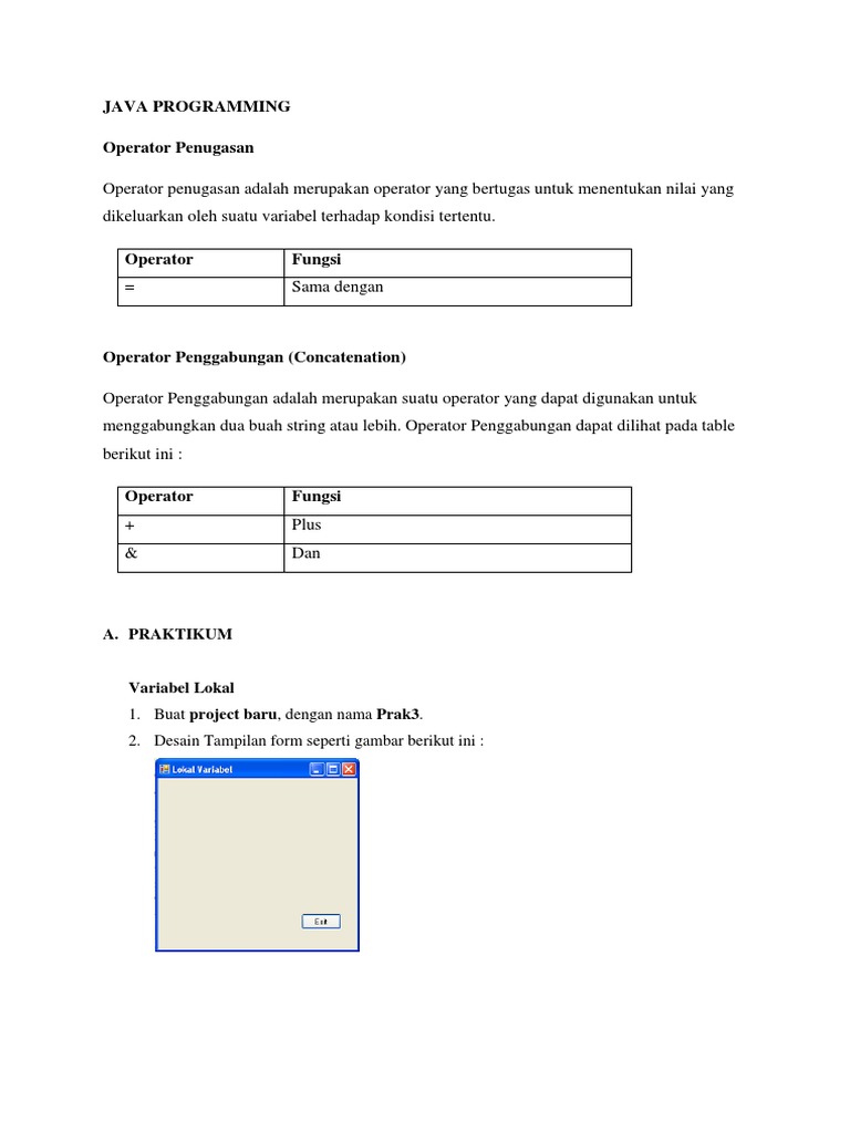 Panduan Operator Java | PDF
