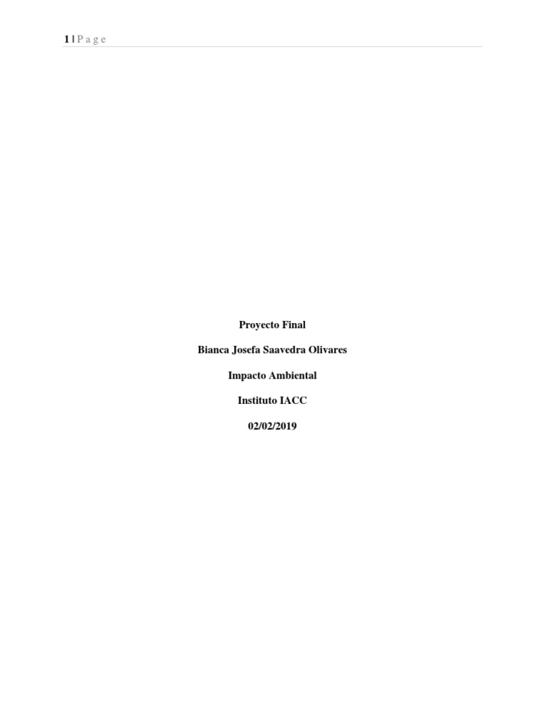 Bianca Saavedra Proyecto Final Imapcto Ambiental | PDF | Reservorio | Represa