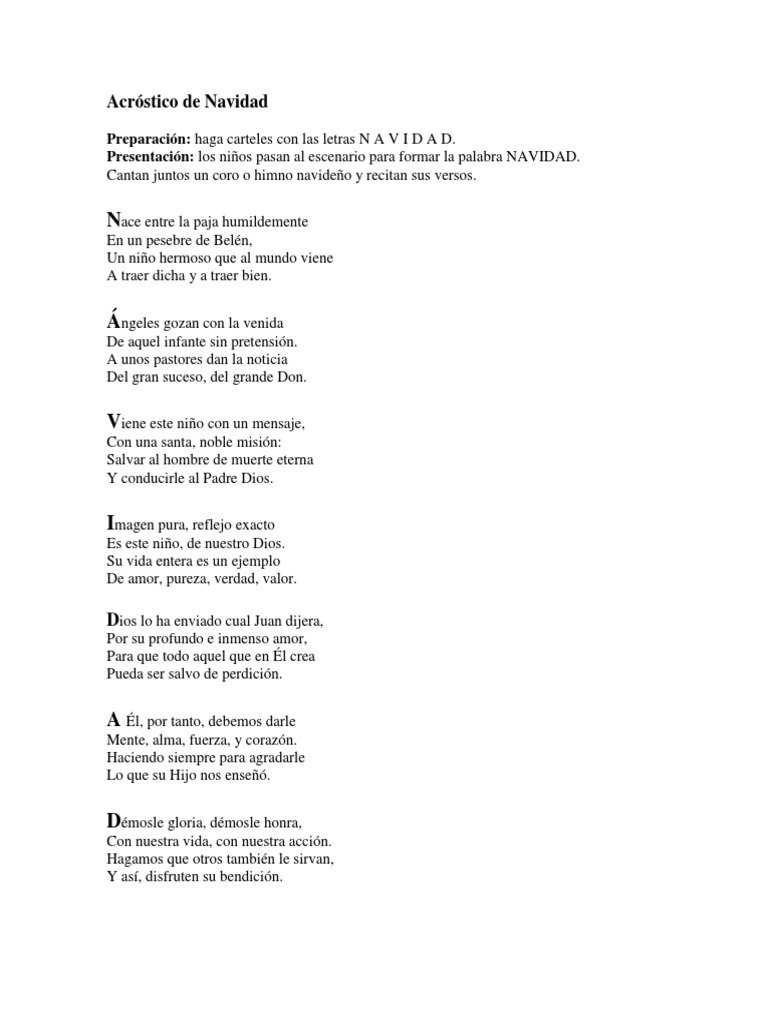 Acrostico de Navidad | PDF | Religión y espiritualidad