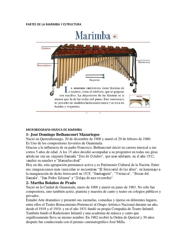 Partes de La Marimba y Estructura | PDF | Las artes escénicas | Música ...