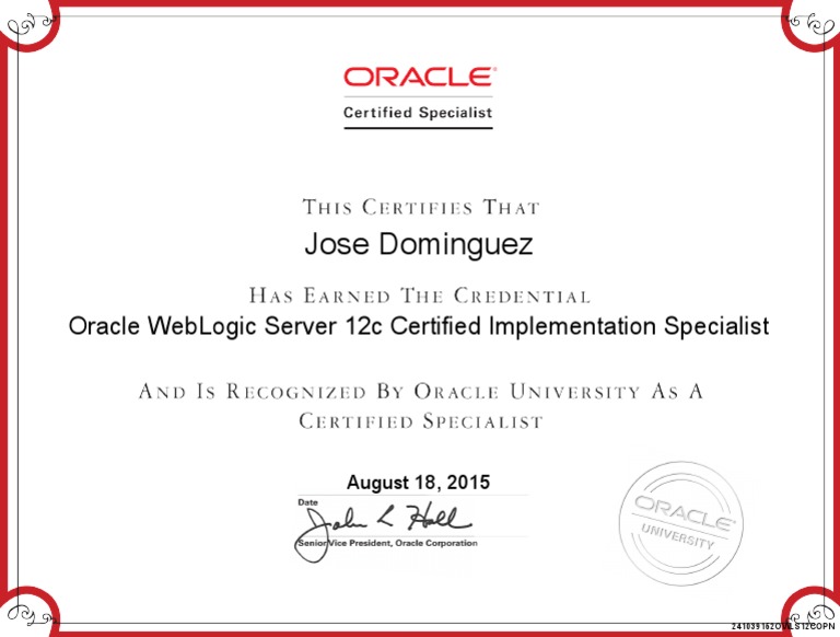 Oracle WebLogic Server 12c CIS Certification | PDF
