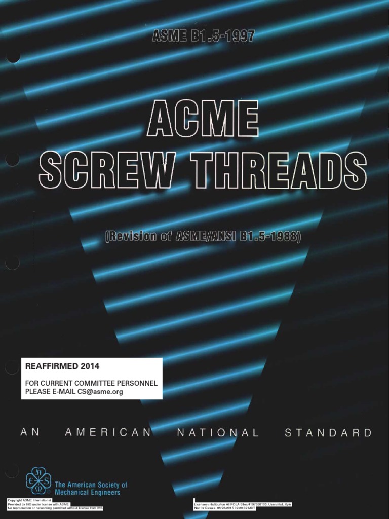 Acme Screw Threads PDF | PDF | Intellectual Works | Metalworking