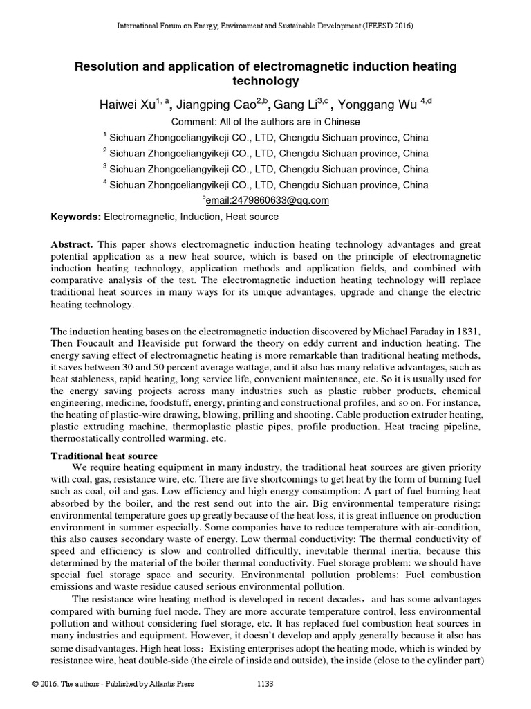 Haiwei Xu Gang Li | PDF | Electromagnetic Induction | Hvac