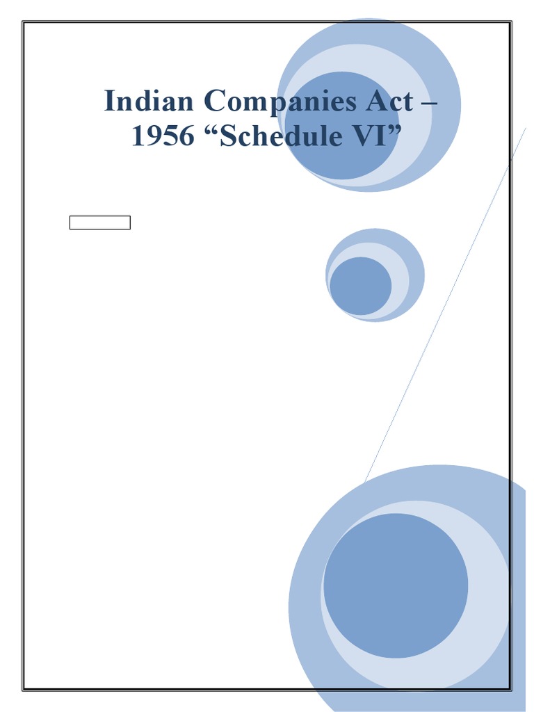 Report On Schedule VI - Part 1 & 2 | PDF | Expense | Cash Flow Statement