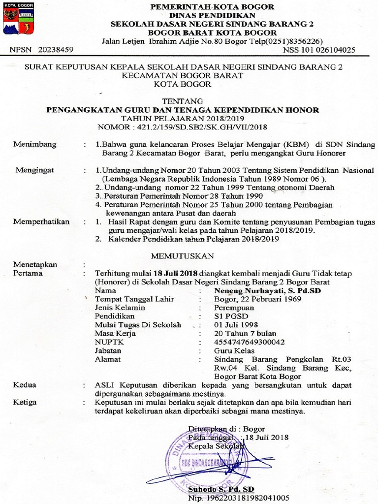 Contoh Surat Penugasan | PDF