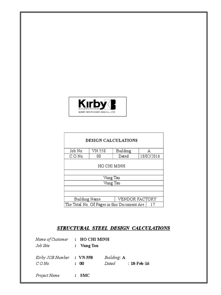 Structural Steel Design Calculations | PDF | Building Technology ...