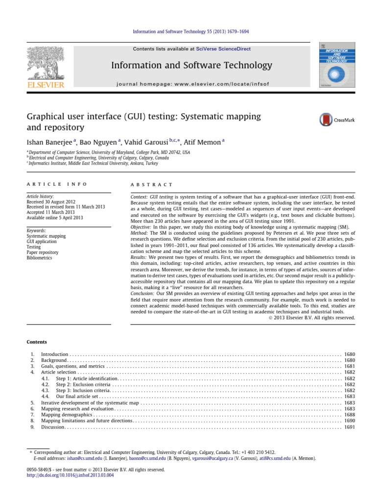 Information and Software Technology: Ishan Banerjee, Bao Nguyen, Vahid ...