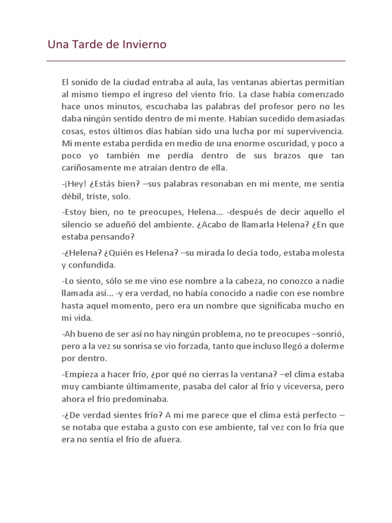 Reflexiones en una Clase de Invierno | PDF | Artes del Lenguaje y ...