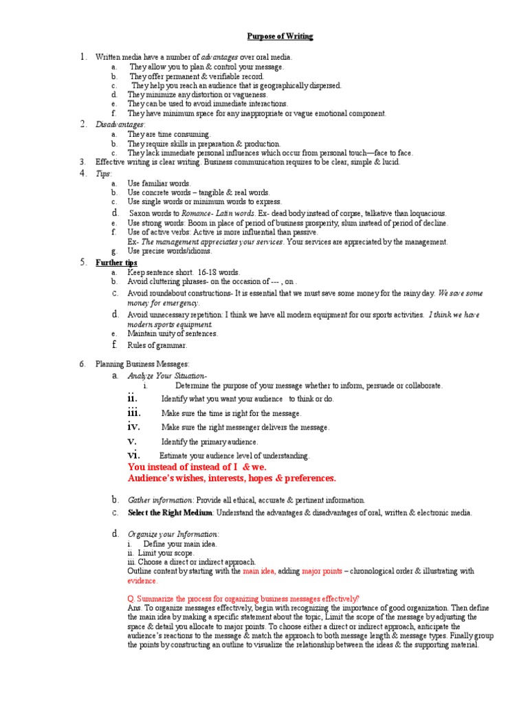 Purpose of Writing | PDF | Word | Information