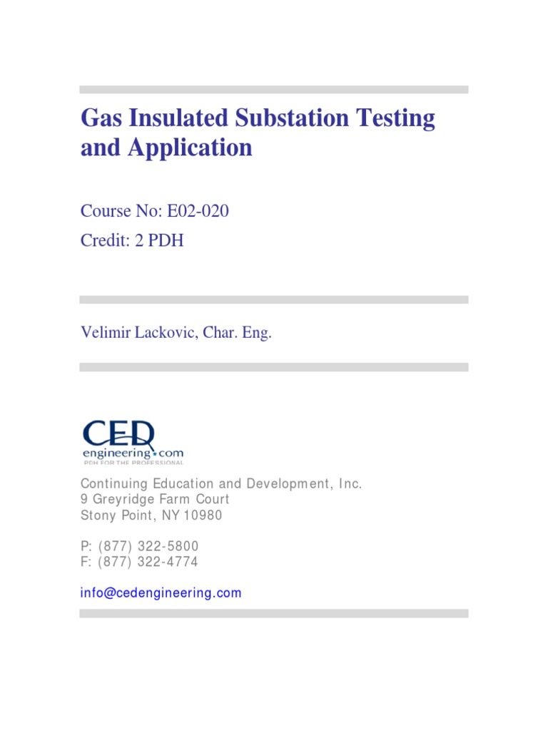 Gas Insulated Substation Testing and Applications | PDF | Electrical ...