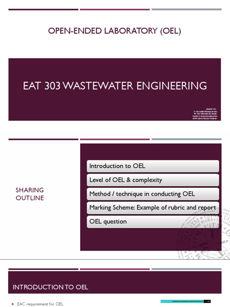 Open-Ended Laboratory (Oel) : Eat 303 Wastewater Engineering | PDF ...