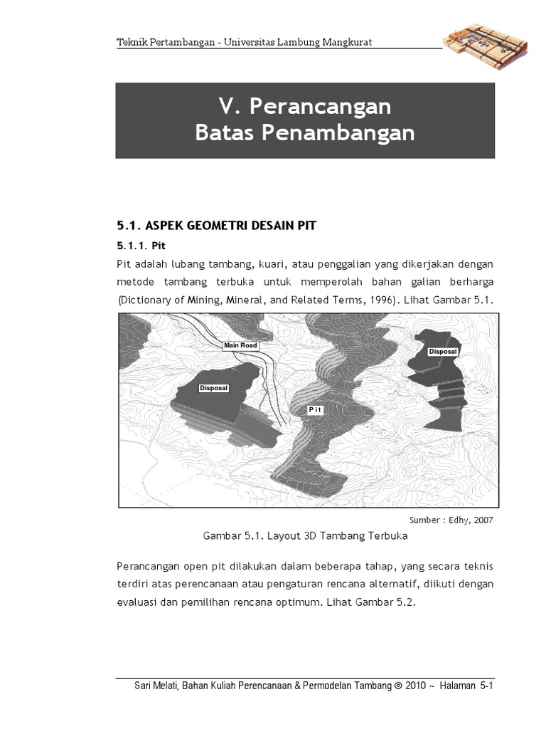 Desain Pit Tambang Terbuka | PDF