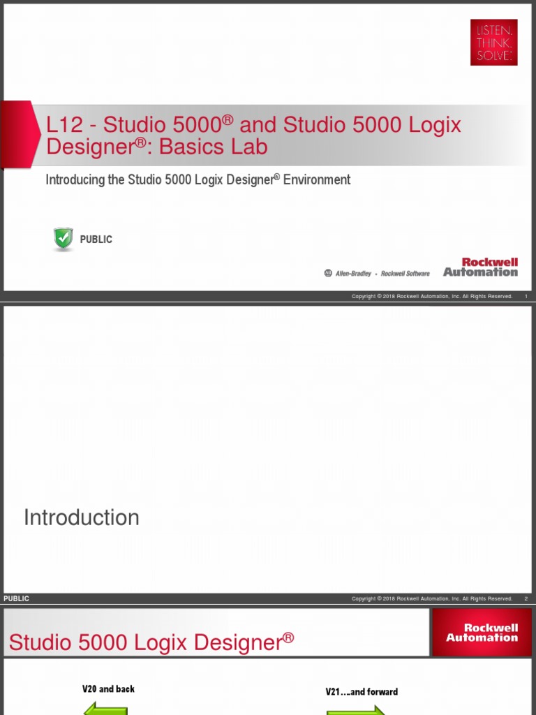 L12 - Studio 5000 and Studio 5000 Logix Designer: Basics Lab | PDF ...