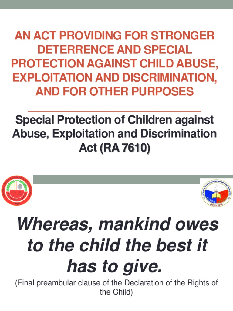 RA 7610 powerpoint | Child Abuse | Children's Rights