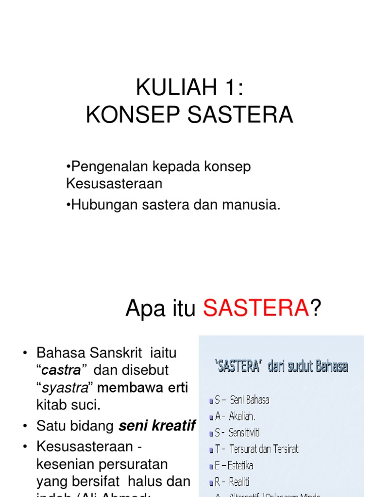 1.1 Unsur Sastera | PDF