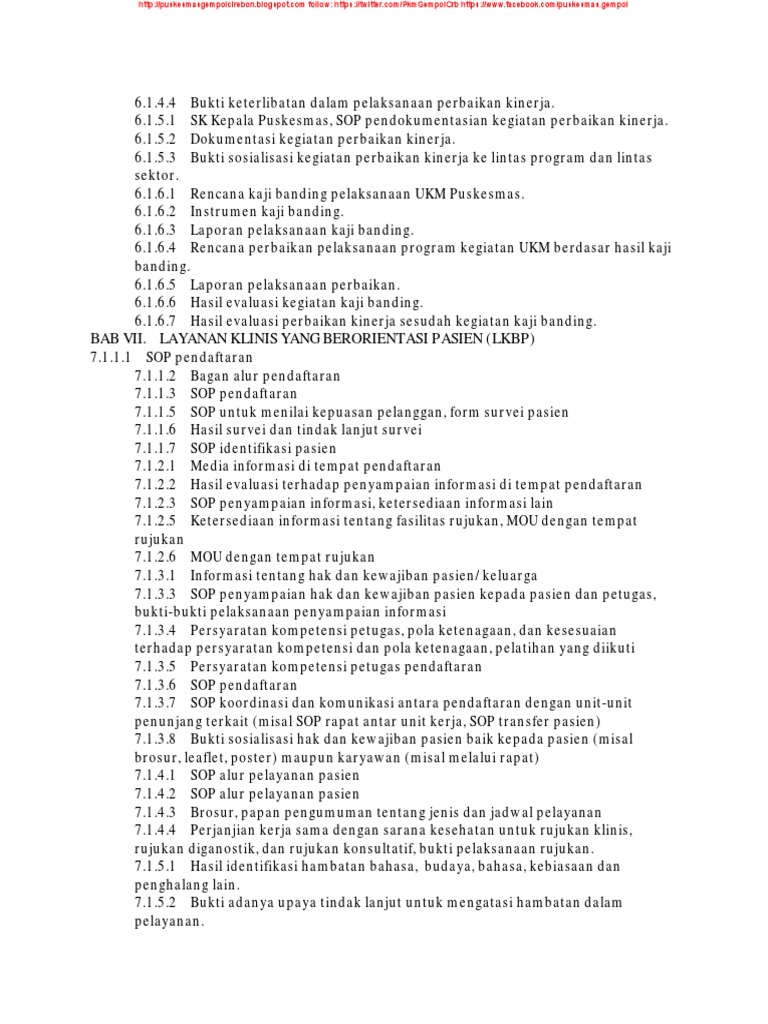Kisi Akreditasi Puskesmas - Ukp | PDF
