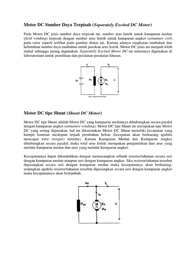 Jenis-jenis Motor DC dan Karakteristiknya | PDF | Sains & Matematika