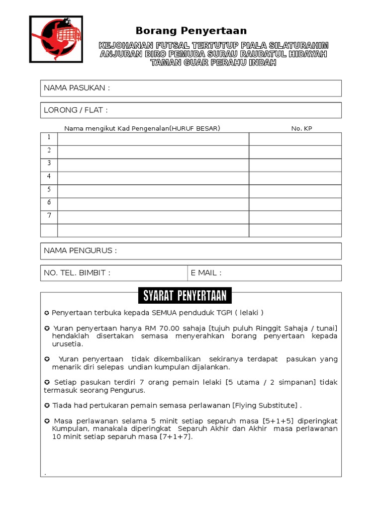 Borang Futsal | PDF