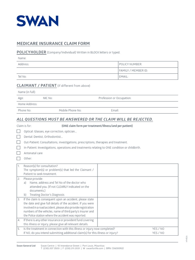 Medicare Insurance Claim Form: A Guide to Filing a Medicare Insurance ...