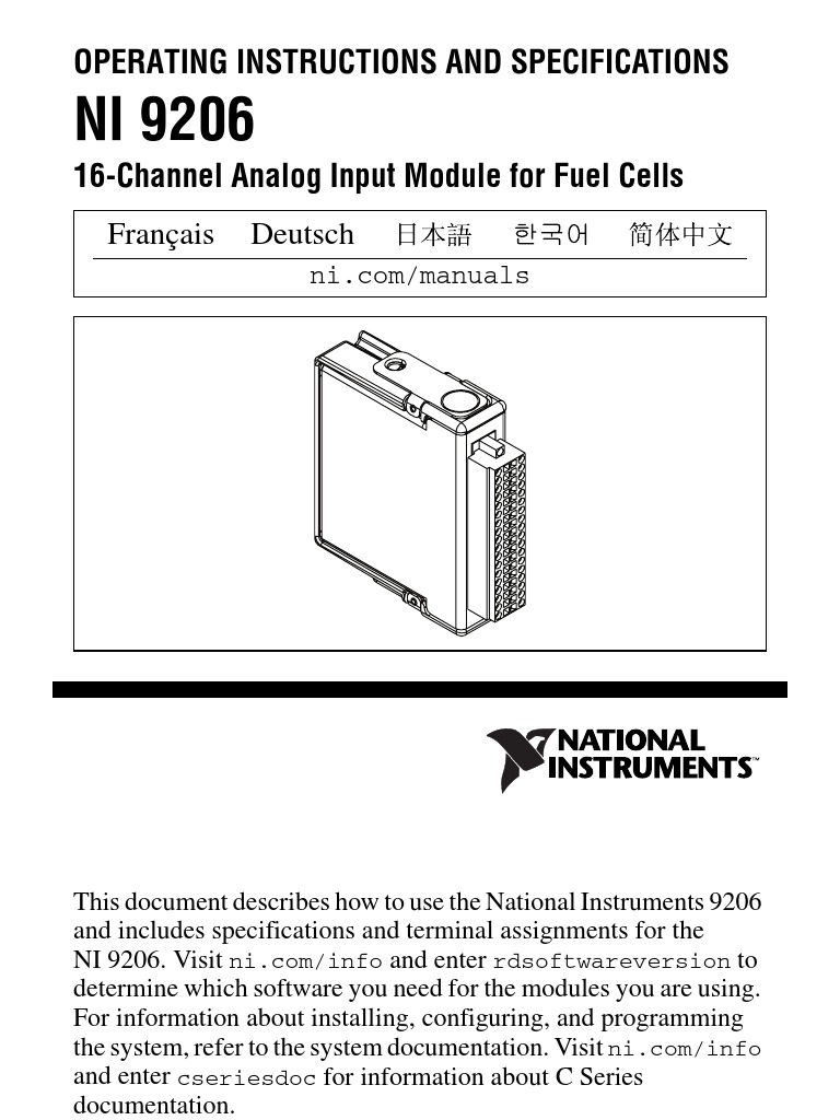 NI9206 | PDF | Electromagnetic Compatibility | Analog To Digital Converter