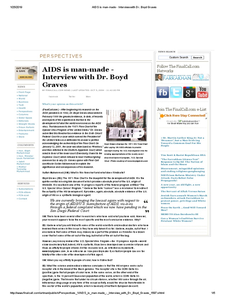 AIDS Is Man-Made - Interview With Dr. Boyd Graves: Per Spec T Ives ...